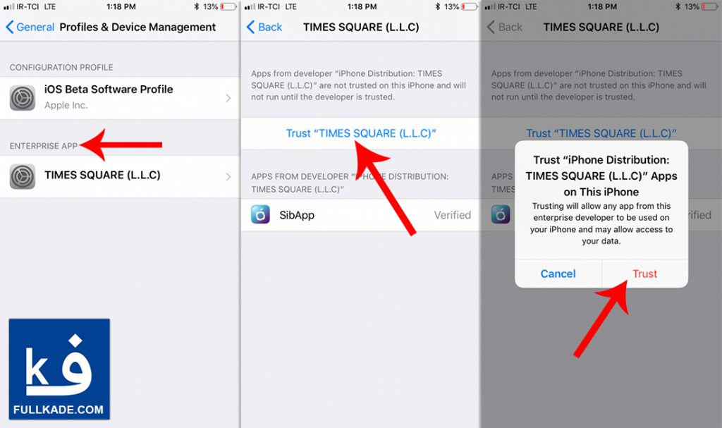 آموزش حل مشکل Untrusted Enterprise Developer در iOS | فول کده آموزش حل مشکل Untrusted Enterprise Developer در iOS | فول کده
